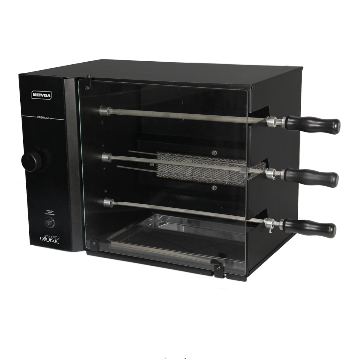 Assador de Espeto Rotativo Metvisa 3 Espetos até 6kg - Aser6